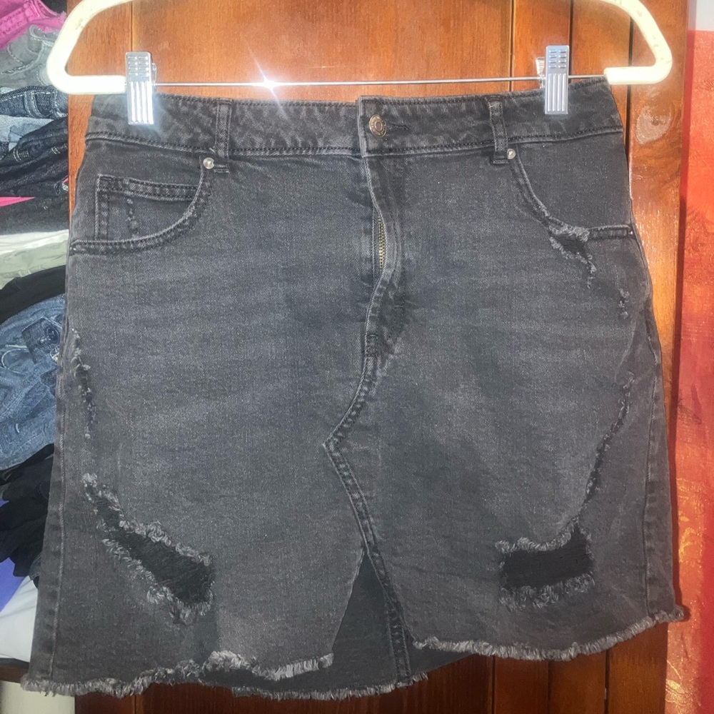 2018 Target Wild Fable Black Denim Destroyed Cut Off … - Gem